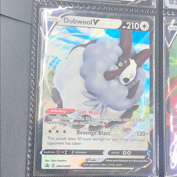 Pokemon | Toys | Pokemon Dubwool V Trading Card White And Black | Poshmark